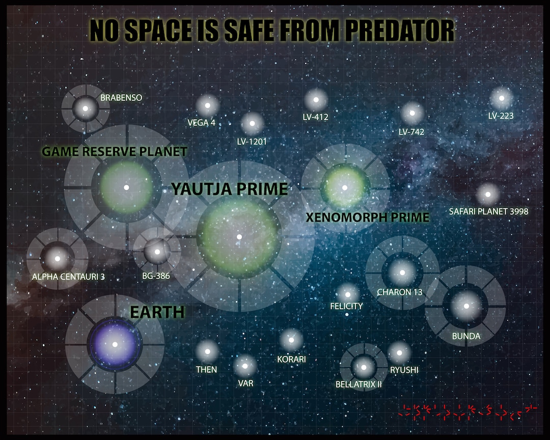 Yautja Prime Planetary Map (large) 16x20 - Etsy