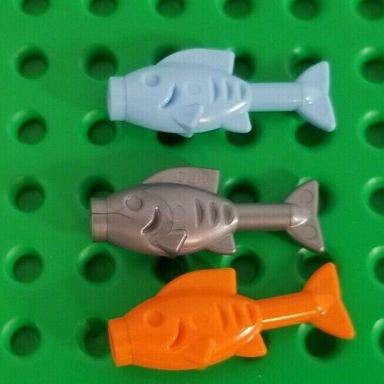 New Lego Lot of 3 Minifigure Fish Orange Blue Silver Rainbow | Etsy
