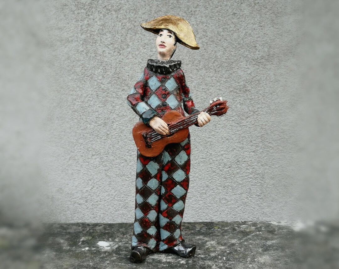 Ceramic Sculpture harlequin Concert Handmade - Etsy
