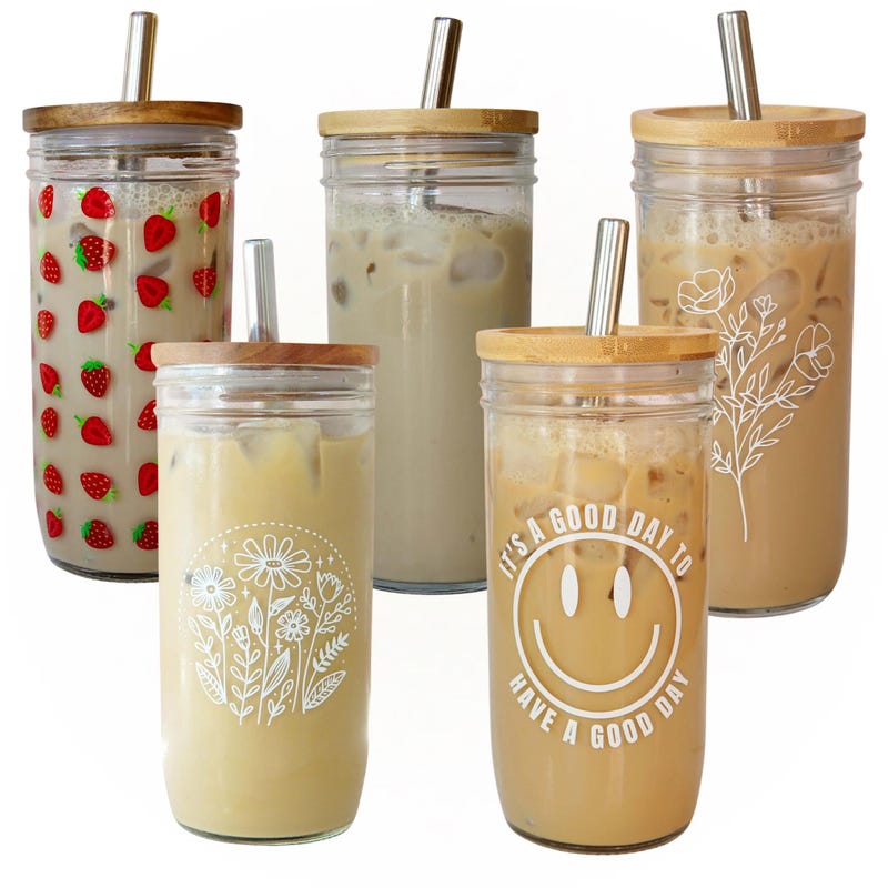 Smoothie Cup Glass Jar - Etsy