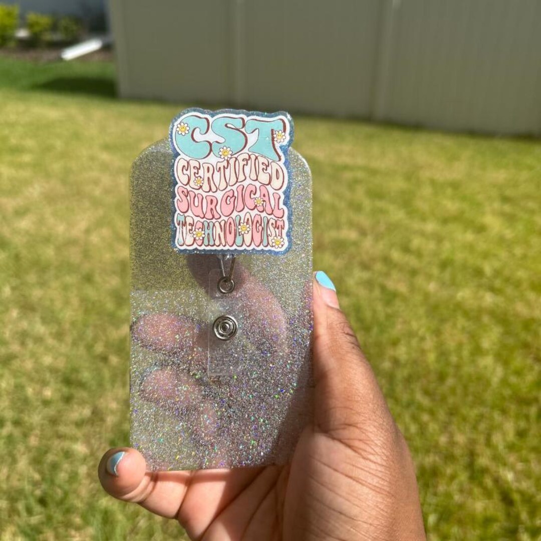 Groovy CST Retractable Badge Reel,nurse,humor,office,glitter,medical,id ...