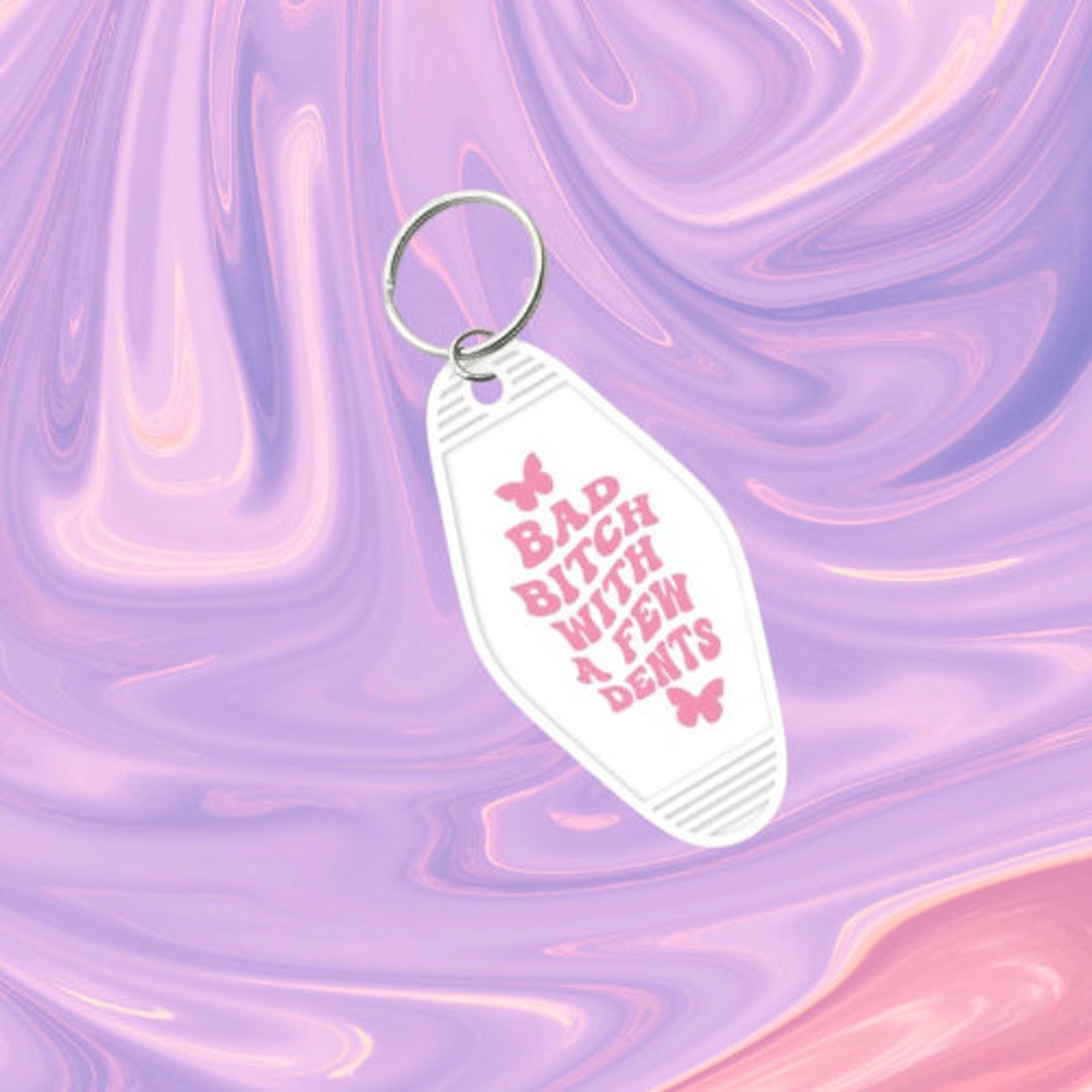 Retro Motel Key Keychain/just A Bad B With a Few Dents cute Accessories ...