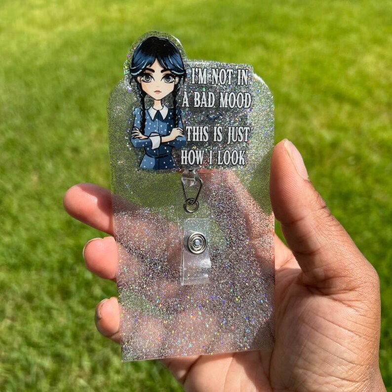 Wednesday Addams Humor Retractable Badge Reel,nurse,humor,office ...