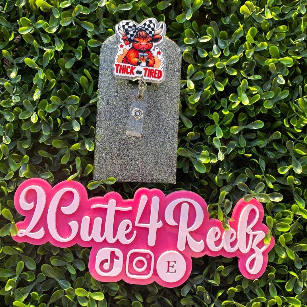Thick & Tired Retractable Badge Reel,nurse,humor,office,no Glitter ...
