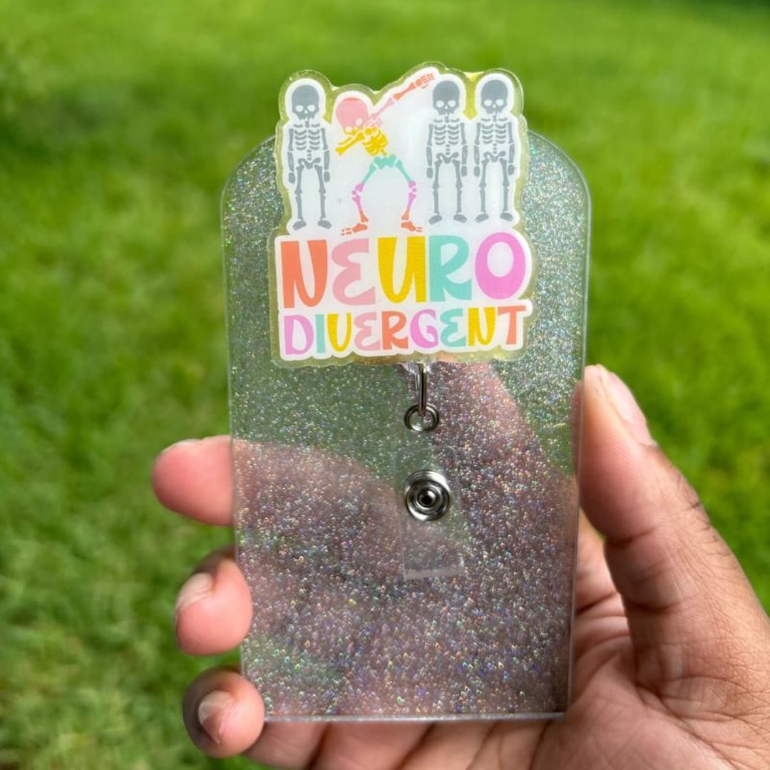 Neuro-divergent Retractable Badge Reel,nurse,office,glitter,medical,id ...