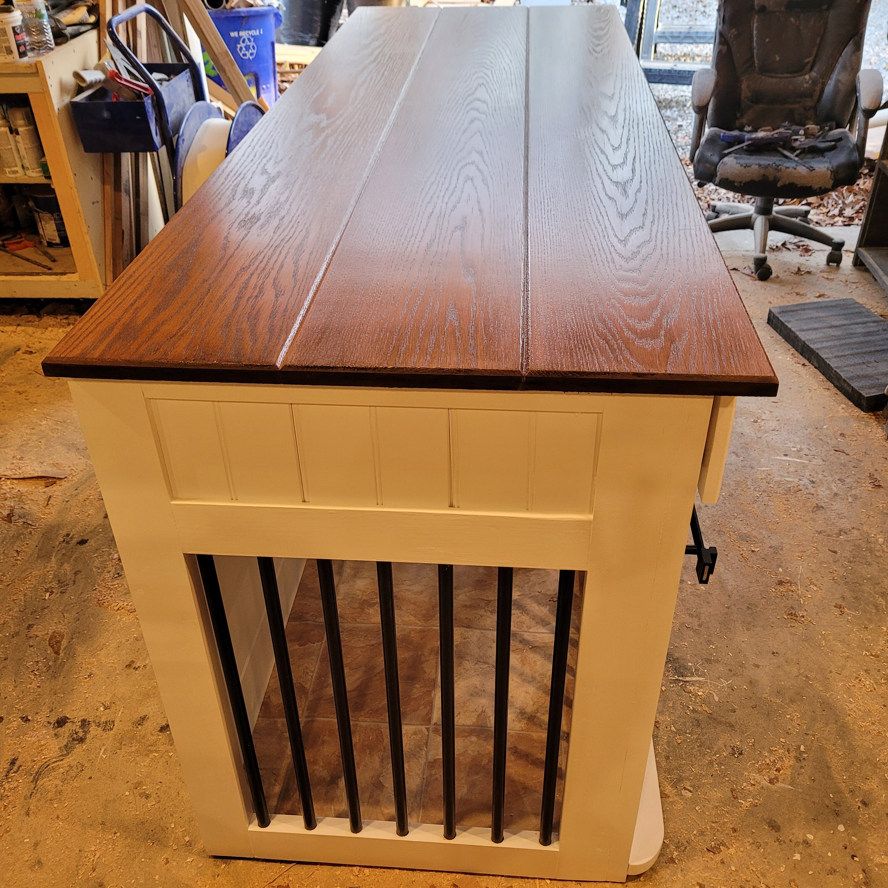 White Double Dog Crate With Linoleum - Etsy