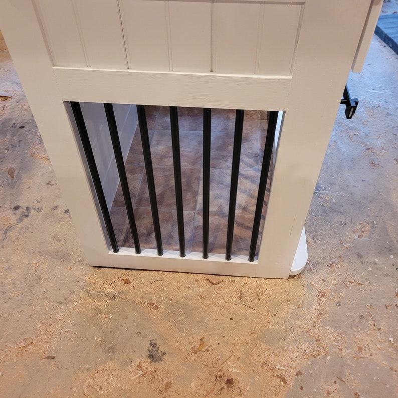 White Double Dog Crate With Linoleum - Etsy