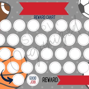 Kids Reward Chart, Personalized Reward Chart, Printables, Printable PDF ...