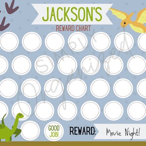 Kids Reward Chart, Personalized Reward Chart, Printables, Printable PDF ...