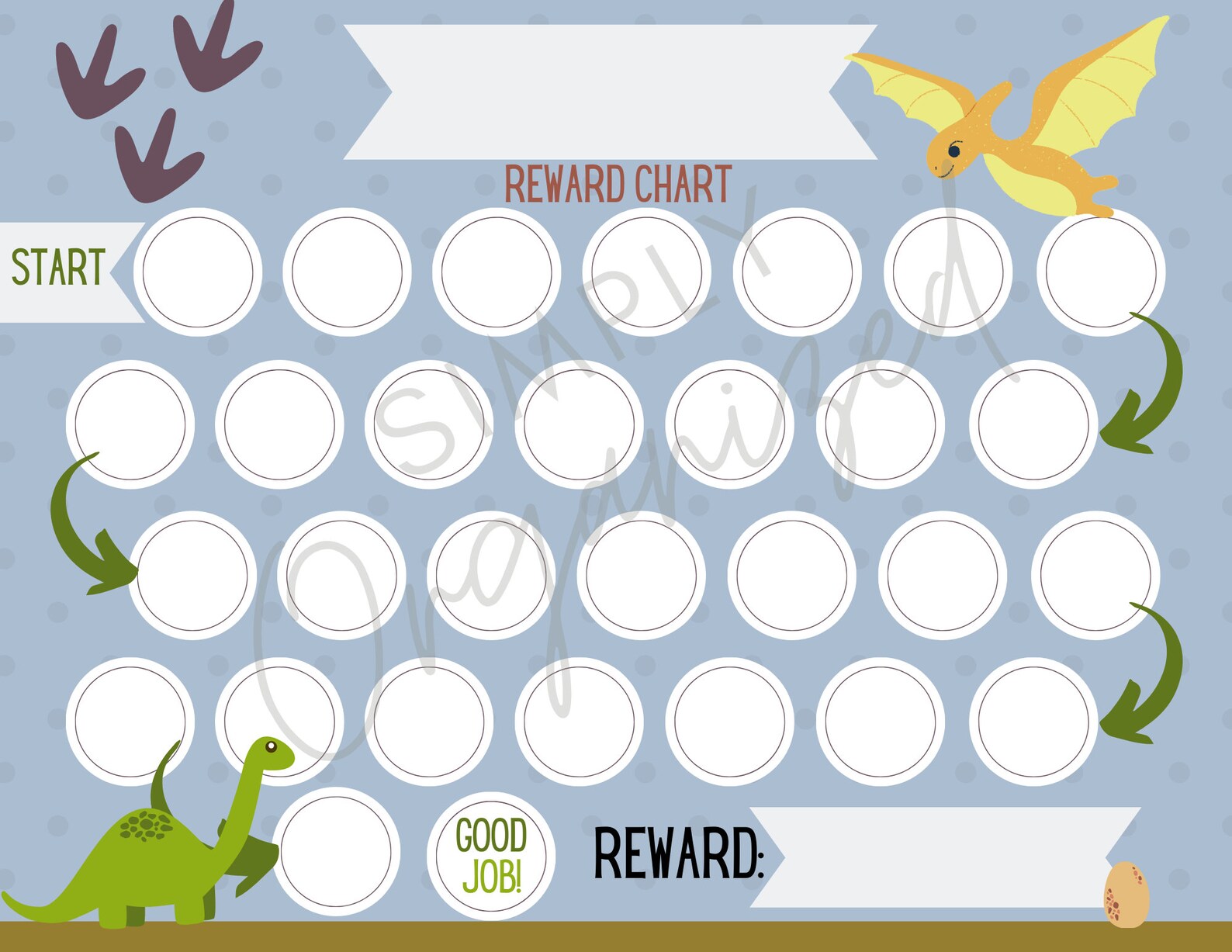 Kids Reward Chart, Personalized Reward Chart, Printables, Printable PDF ...