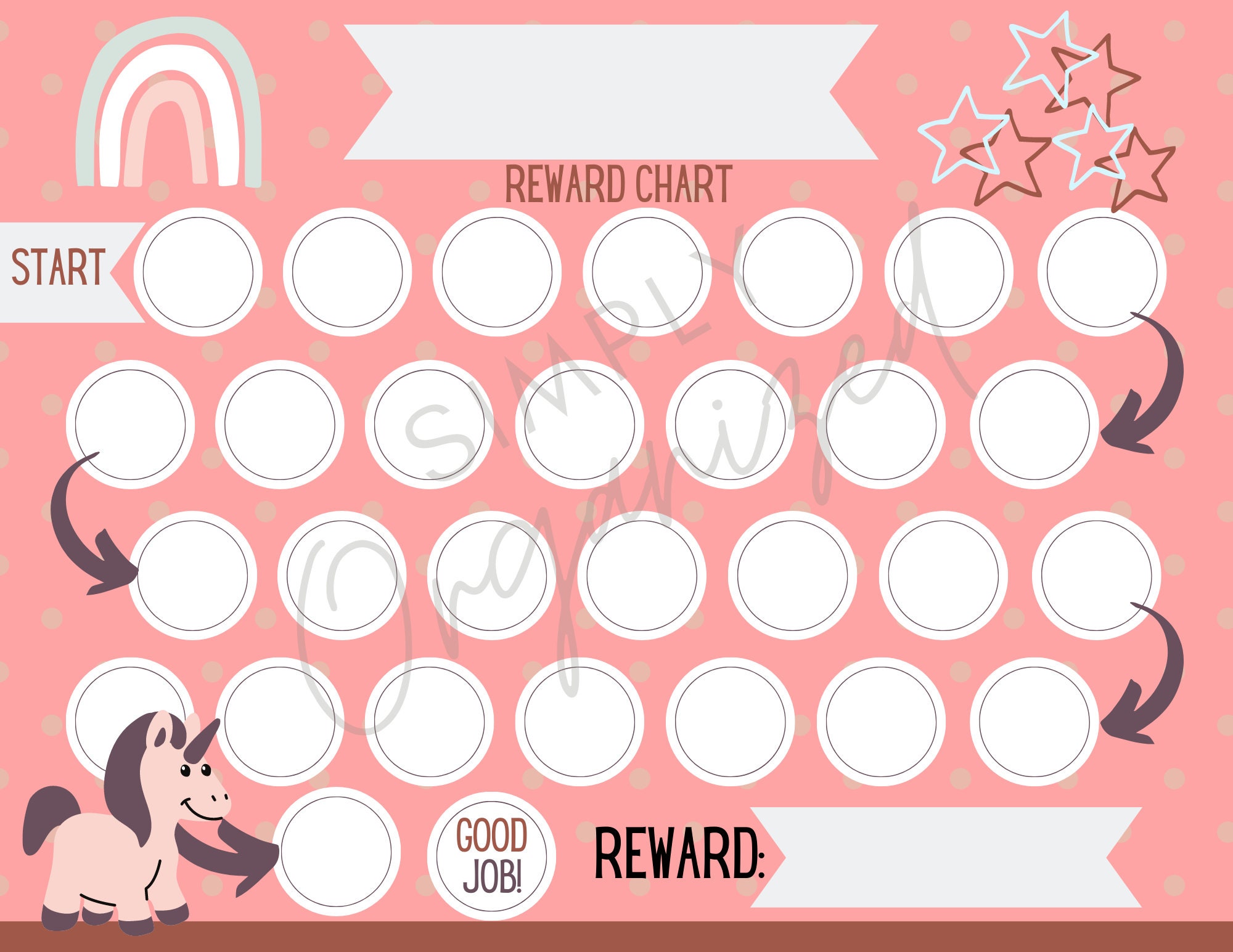 Kids Reward Chart, Personalized Reward Chart, Printables, Printable PDF ...