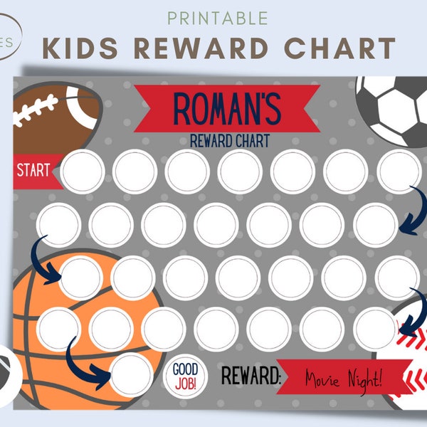 Basketball Reward Chart - Etsy