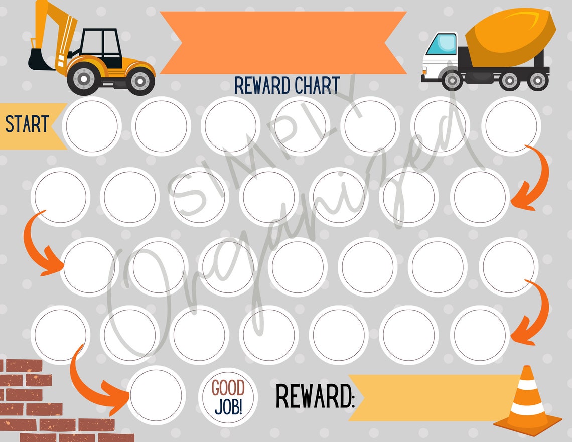 Kids Reward Chart, Personalized Reward Chart, Printables, Printable PDF ...