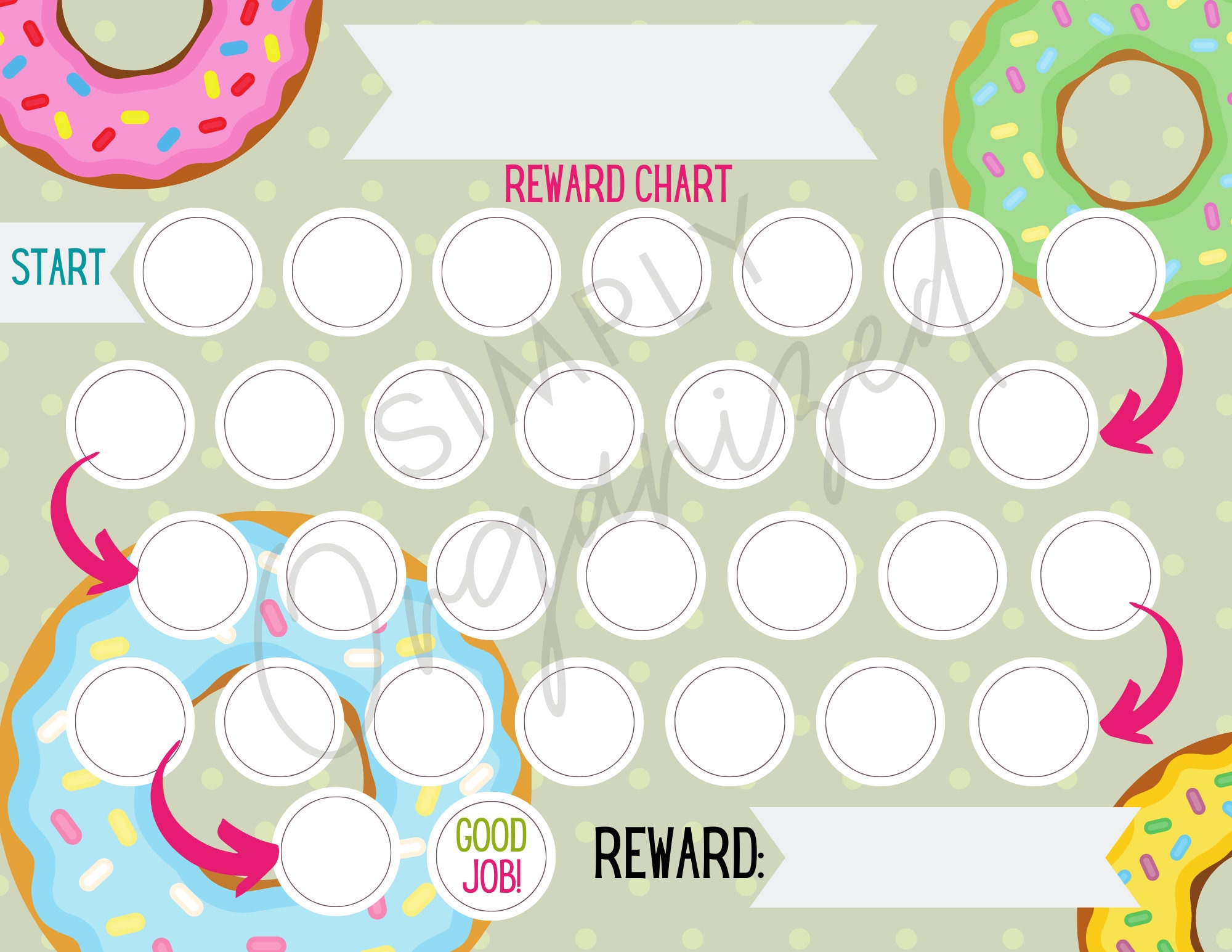 Kids Reward Chart, Personalized Reward Chart, Printables, Printable PDF ...