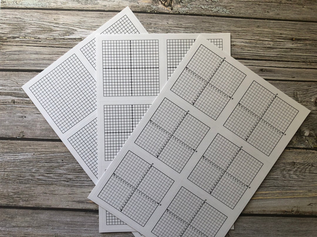 Coordinate Plane Math Stickers for Notebook 10x10 Grid Blank Paper ...