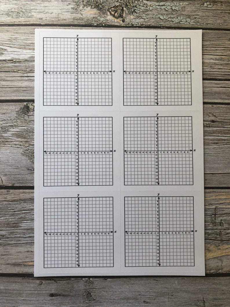 Coordinate Plane Math Stickers for Notebook 10x10 Grid Blank Paper ...