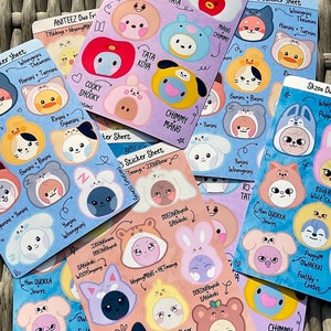 Kpop Duo Friends Sticker Sheets BT21, Aniteez, Skzoo, Zeroni - Etsy