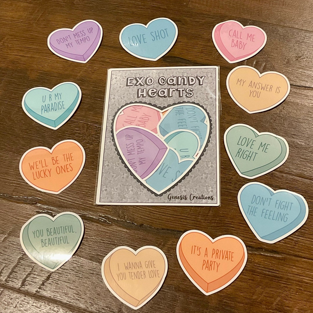 Exo Candy Hearts Sticker Set - Etsy