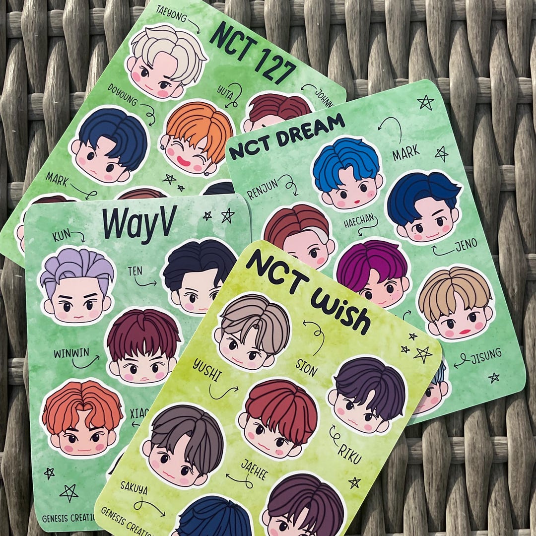 NCT Zone Character Sticker Sheets - Etsy