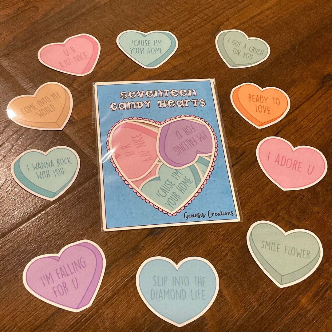Seventeen Candy Hearts Sticker Set - Etsy