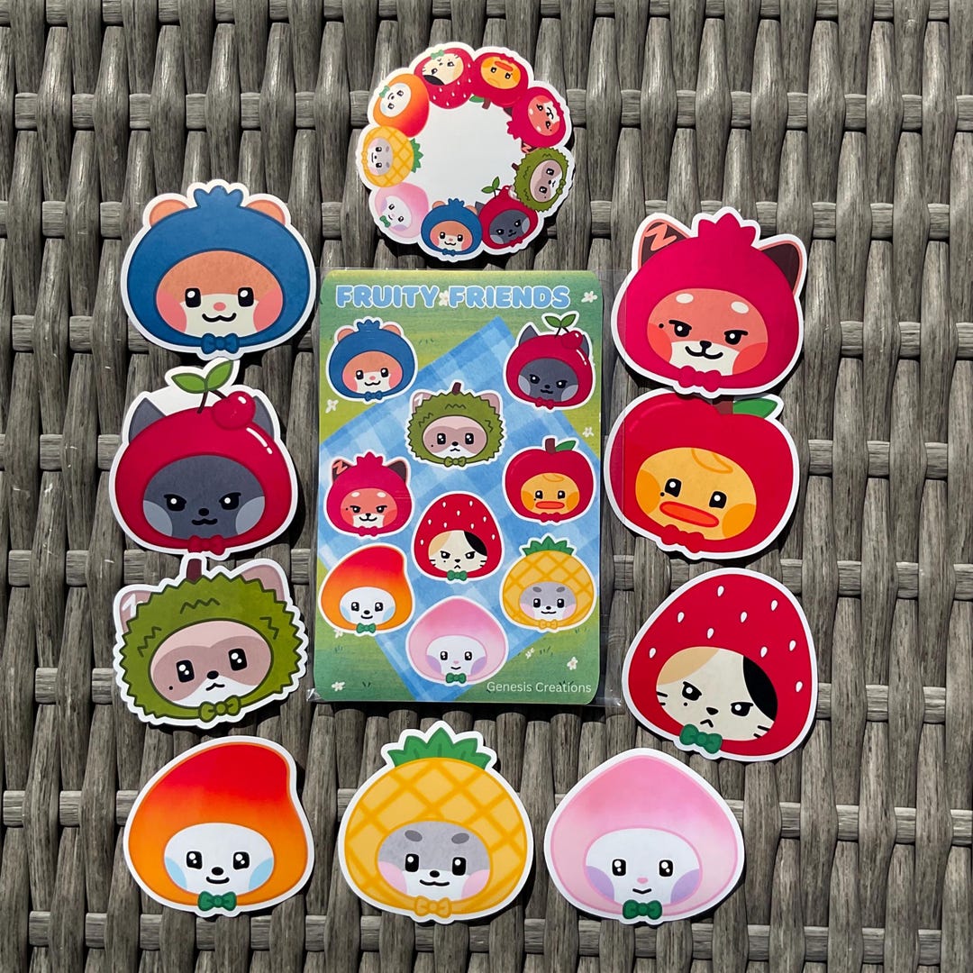 ZB1 | Zeroni Fruity Friends Stickers and Sticker Sheet - Etsy