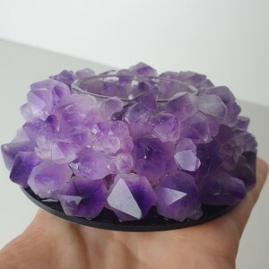 Natural Amethyst Pointy Stone Candle Holder, Purple Crystal - Etsy
