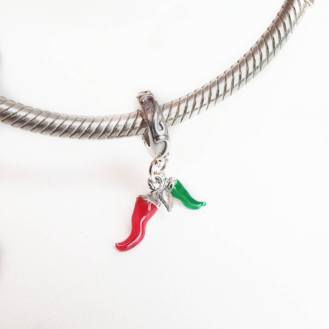 Chilli Silver Red and Green Hot Pepper Charm Spice Gift Silver S925 - Etsy