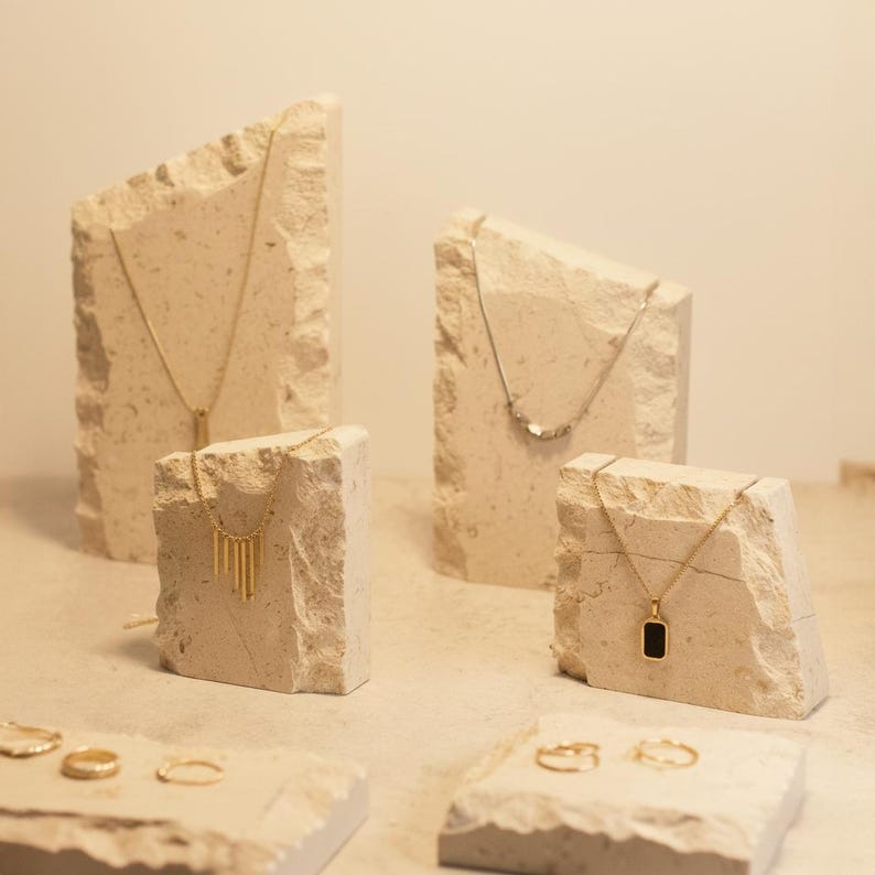 Fossil Stone Jewelry Display Set – Limestone Photography Props - Etsy UK