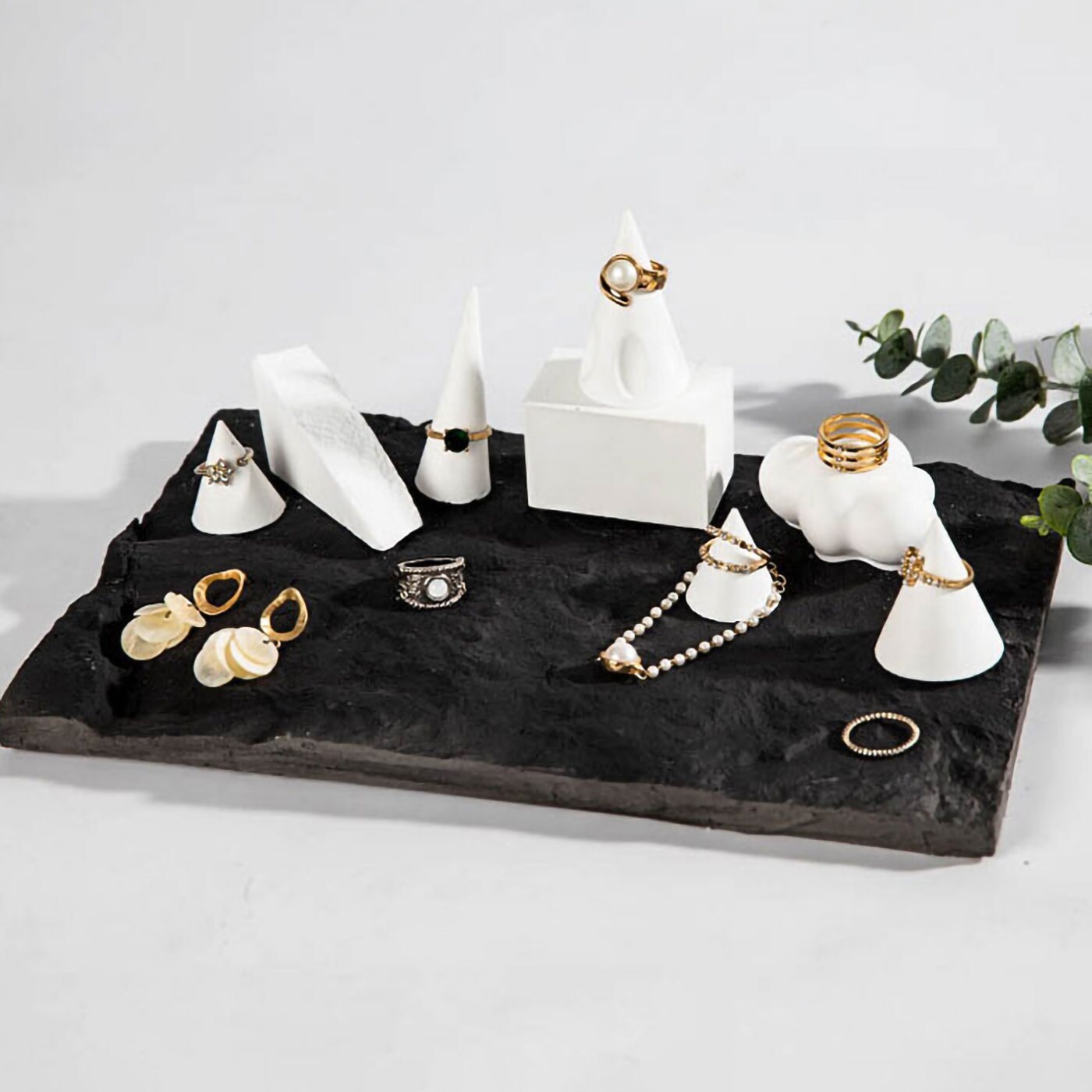 Black Natural Rough Texture Jewelry Display Jewelry Display - Etsy