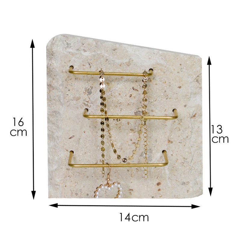 Fossil Limestone Jewelry Display Set: Gold Earring Stand - Etsy