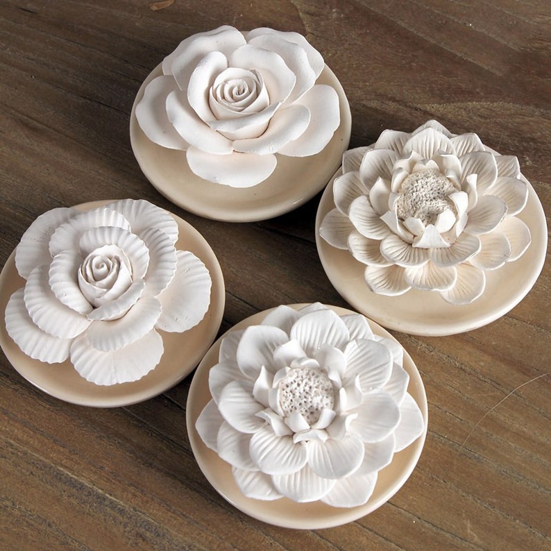 Handmade Flower Ceramic Stone Diffuser Aromatherapy Essential Oil ...