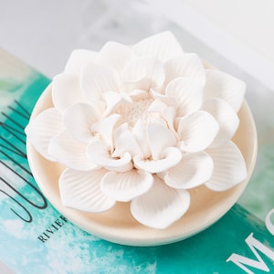 Handmade Flower Ceramic Stone Diffuser Aromatherapy Essential Oil | Home Decor | Rose/lotus ...