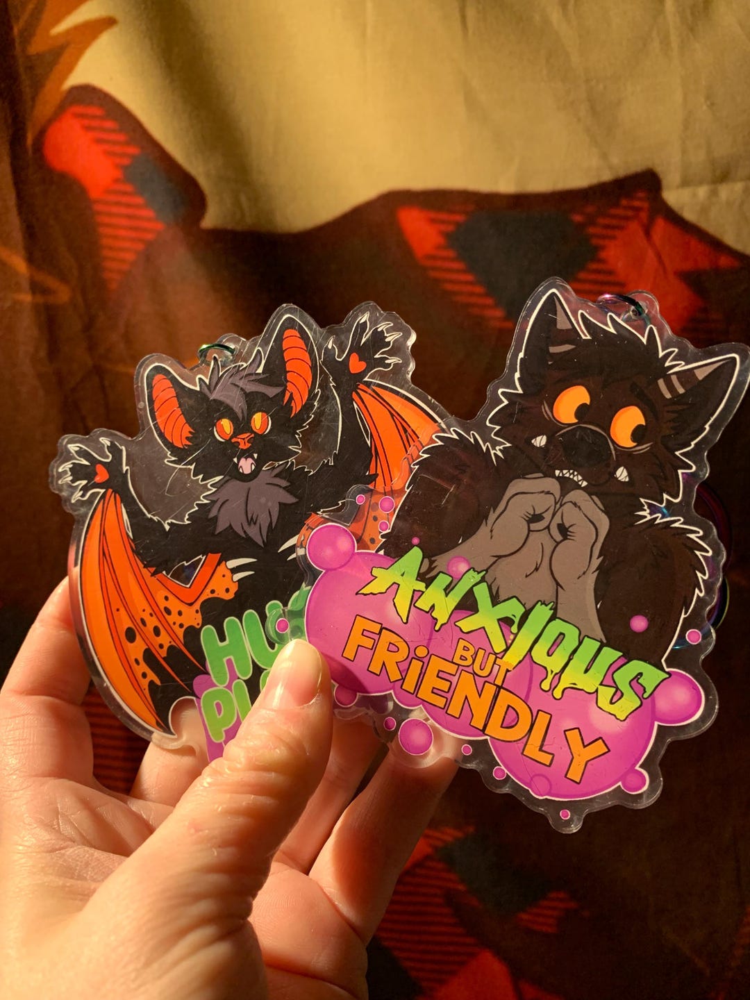 Furry Consent Badge | Double Sided Acrylic Keychain / Badge | Hugs ...