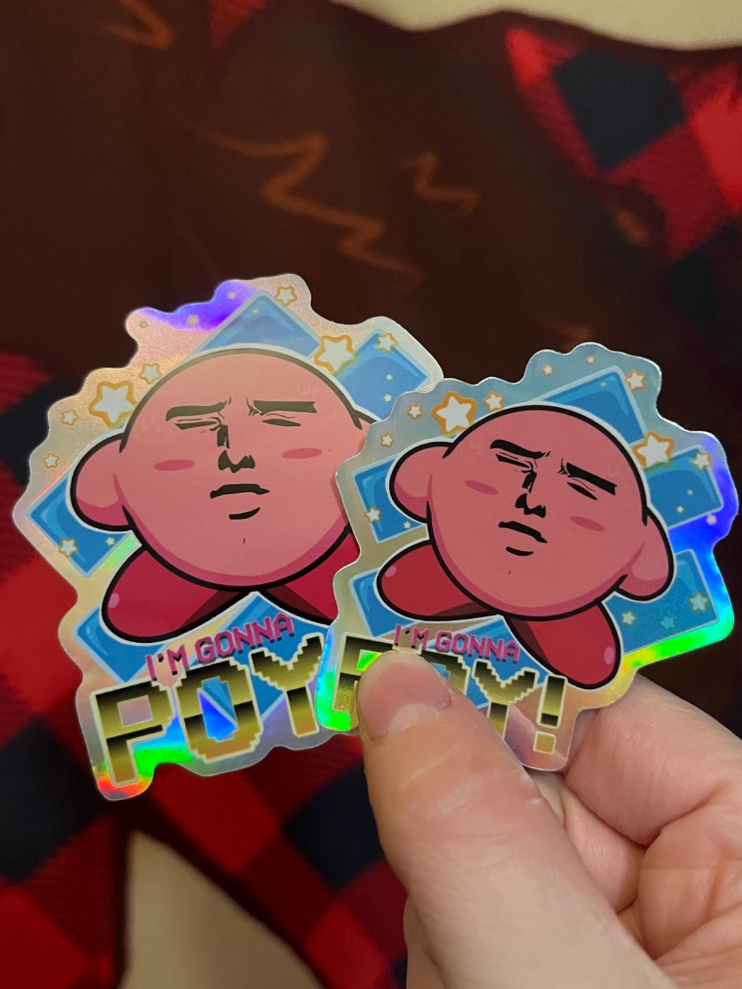 Kirby Poyo Vinyl Sticker | Meme | Holographic Weatherproof Sticker ...