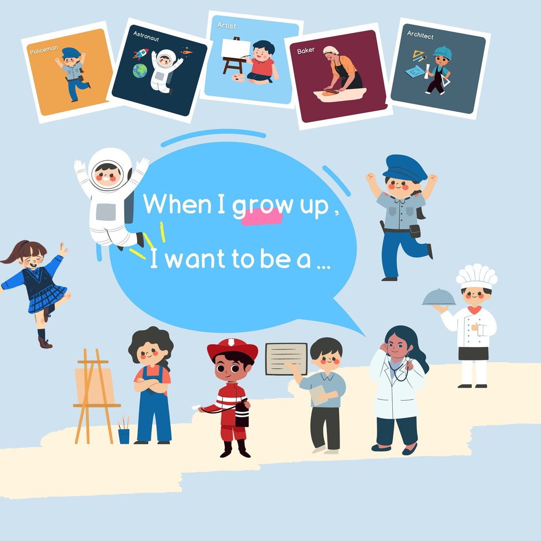 When I Grow Up, I Want to Be...? Dream Jobs Cards for Kids - Etsy