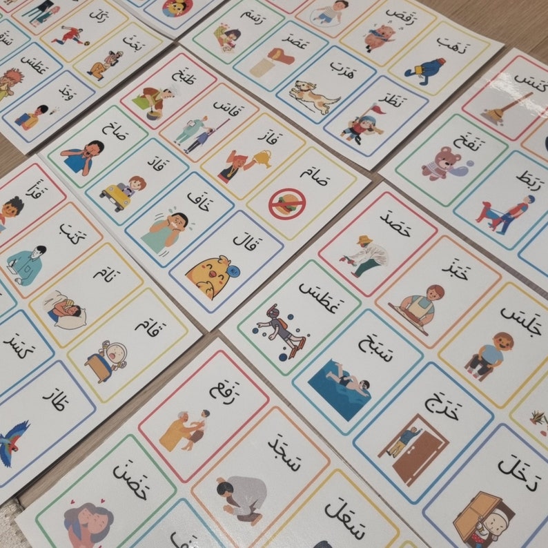 Printable Arabic Verb Flashcards – 64 Past Tense Verbs (فعل Form ...