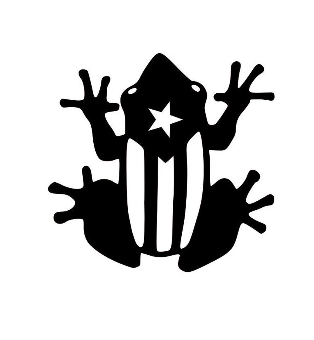 Coqui Puerto Rico Flag Decal, Free Shipping, Choose Size & Color - Etsy