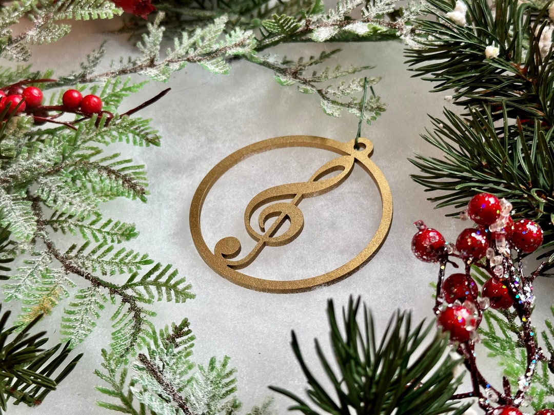 Custom Treble Clef Ornament for a Musical Holiday Season | Choice of ...
