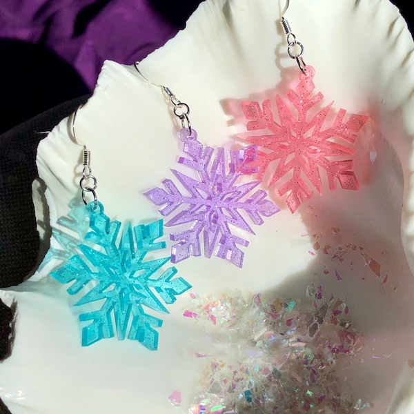 Snowflake Earrings - Etsy
