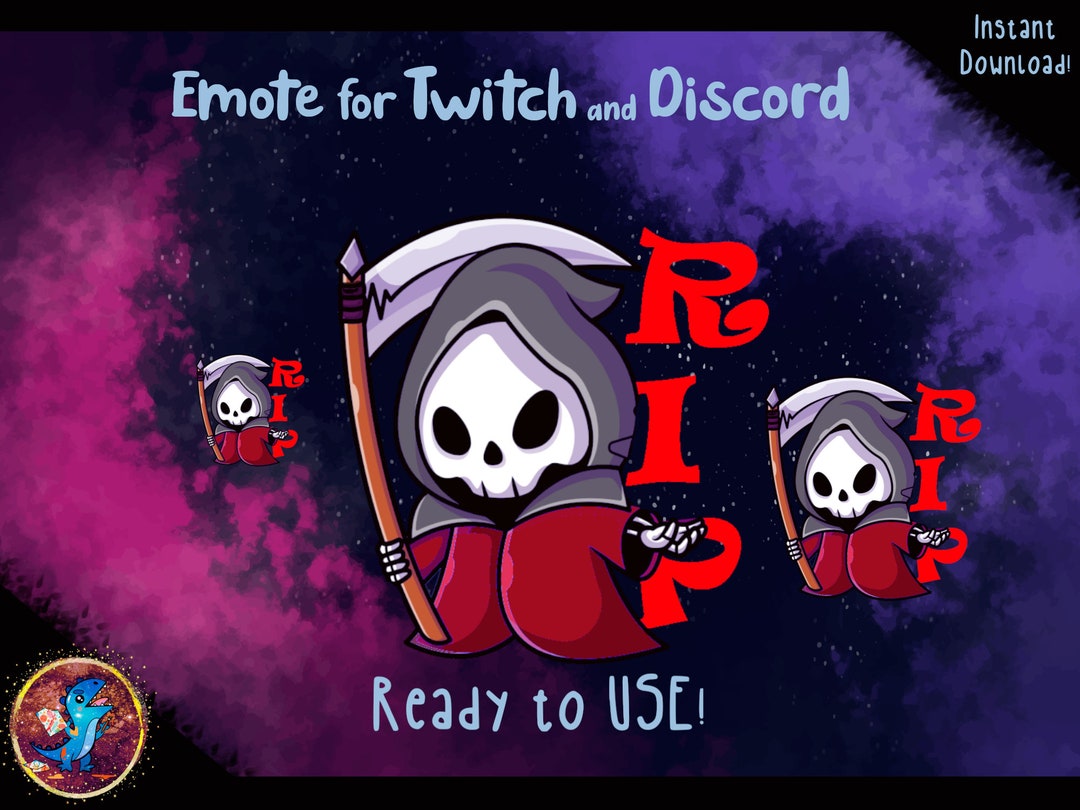 Grim RIP Style 3 in Red Emote for Twitch - Etsy
