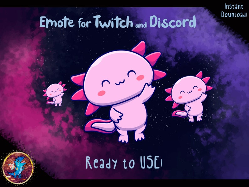 Kawaii Axolotl Wave Emote for Twitch or Discord - Etsy UK