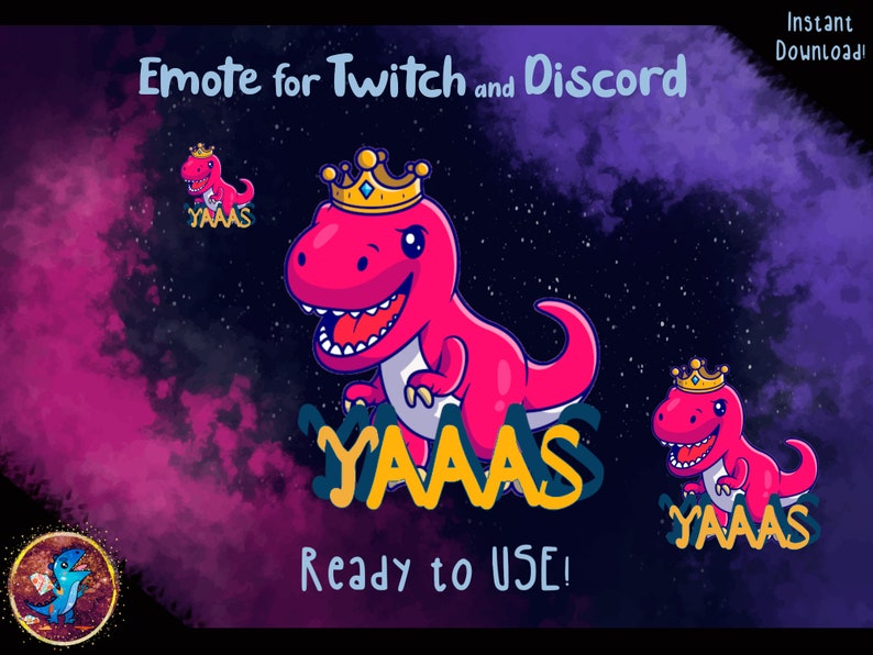 T-yaaasaurus Emote for Twitch or Discord - Etsy