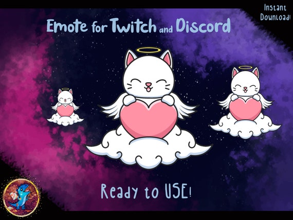 Angel Cat Emote for Discord or Twitch | Etsy