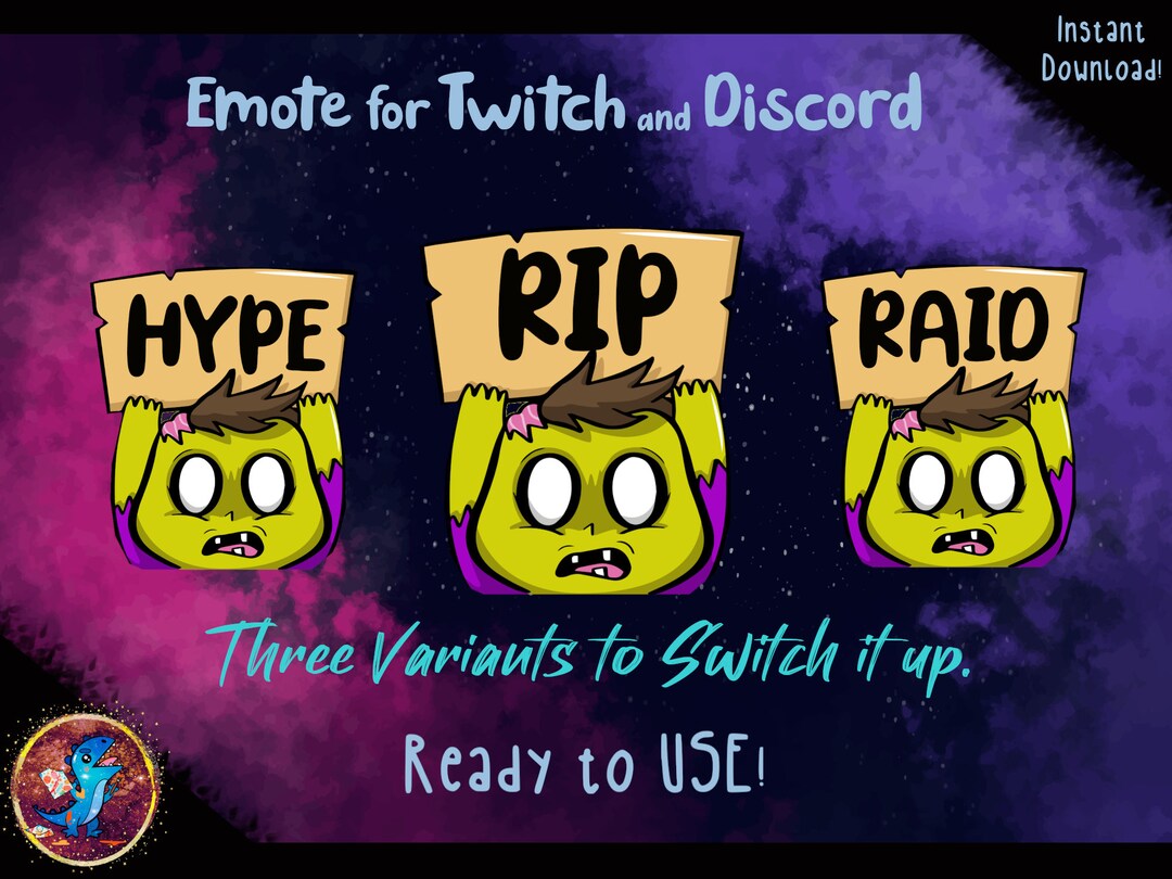RIP RAID HYPE Zombie Sign Emotes for Discord or Twitch - Etsy