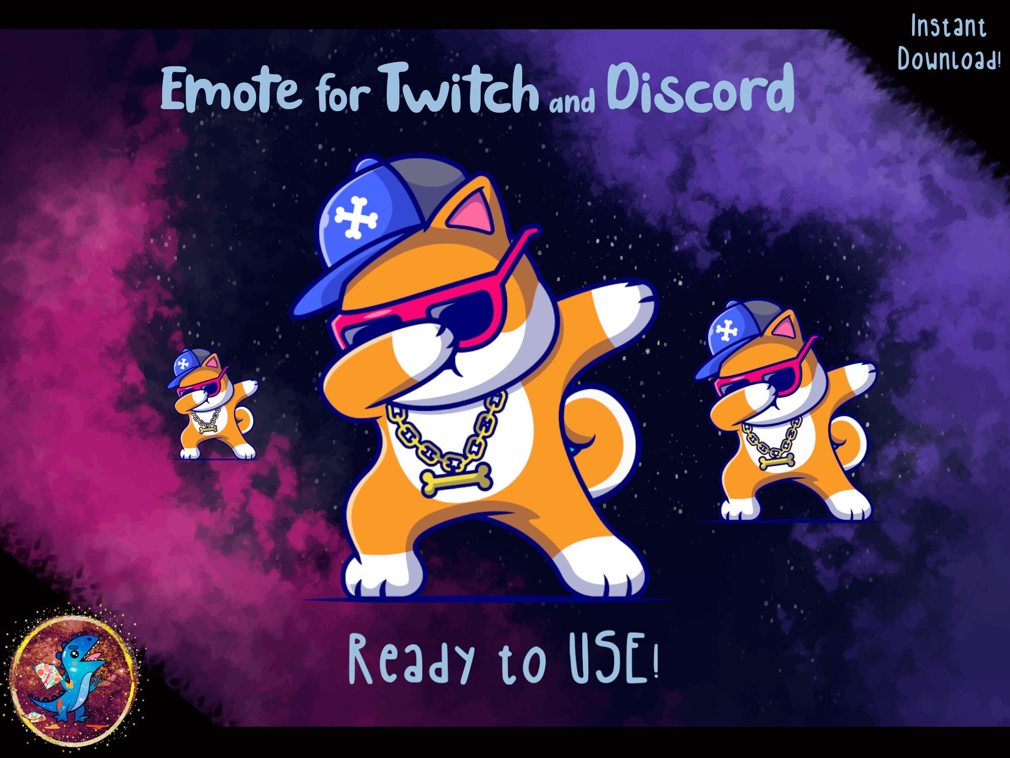 Dabbing Kawaii Shibu Inu Emote for Twitch or Discord - Etsy