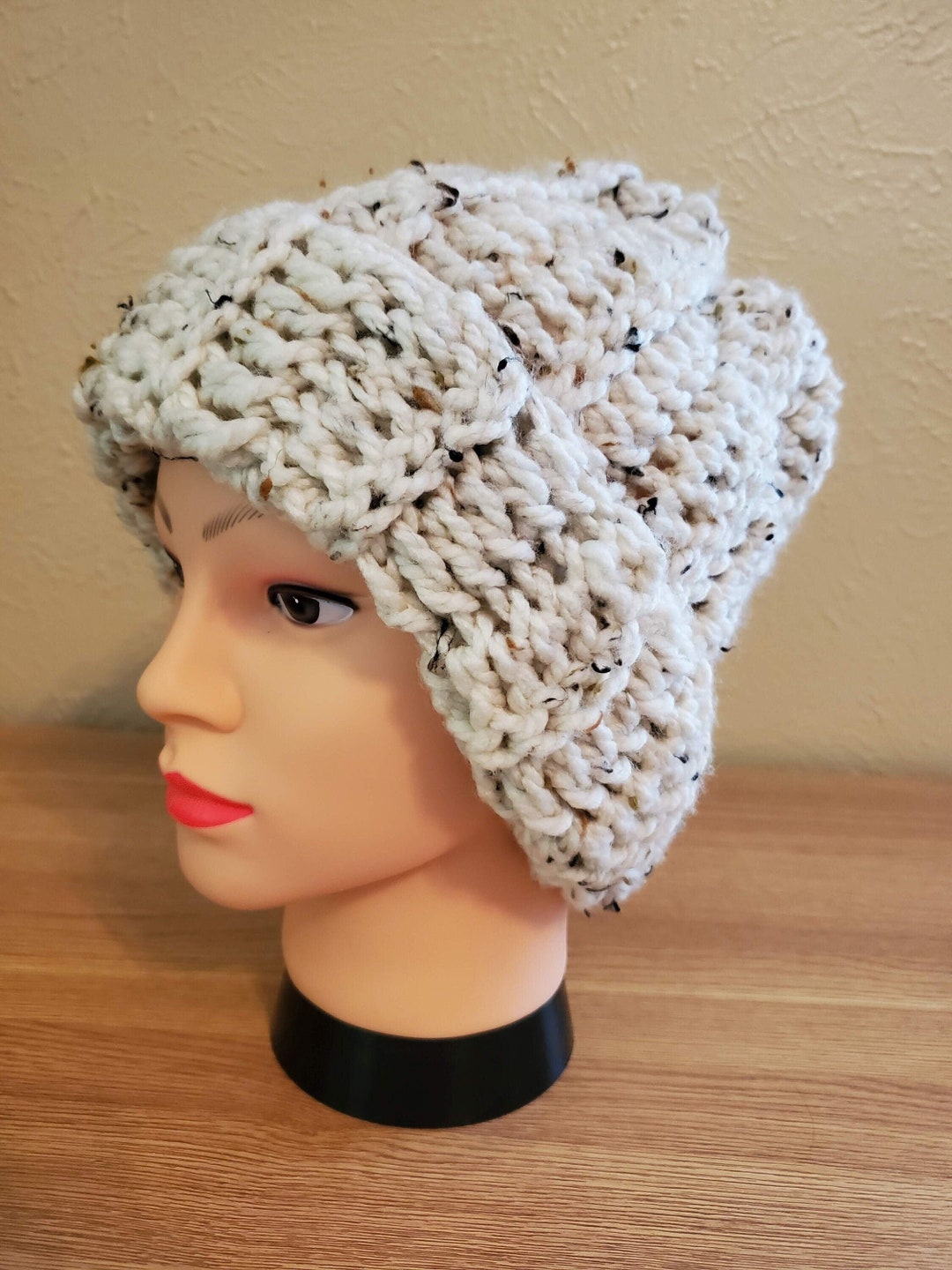 Light Beige Speckled Winter Hat - Etsy
