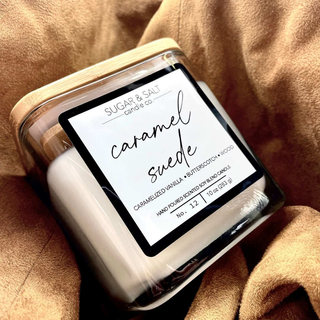 Caramel Suede Candle | Woodsy Caramel Candle | Wood Wick Candle | Soy ...