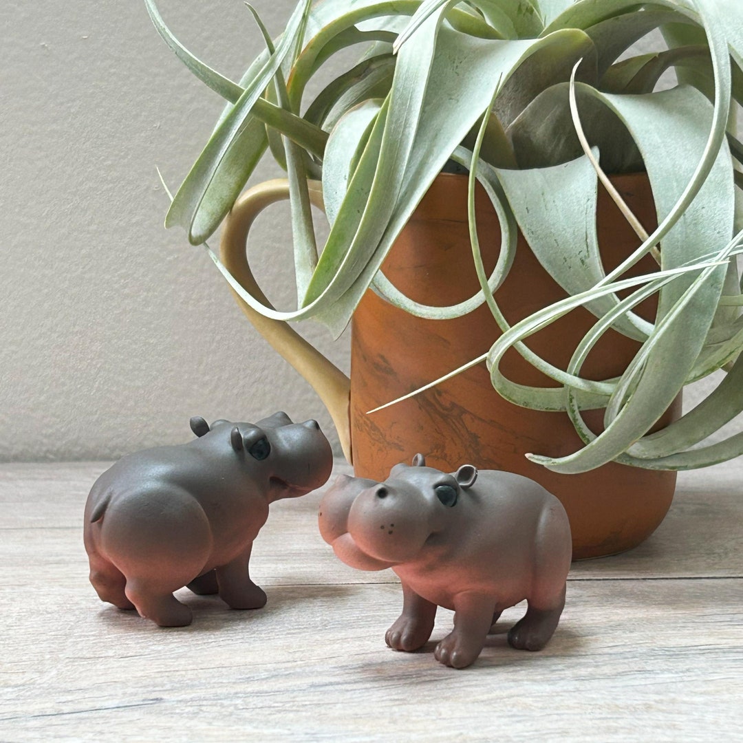 Hippo Figurine Hippo Art Miniature Hippo Gift Figurine Hippopotamus ...