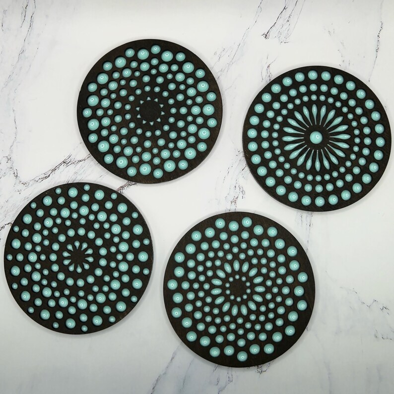 SVG File for Laser Cut Coaster Set | Laser Cut Coaster Set DXF File for ...