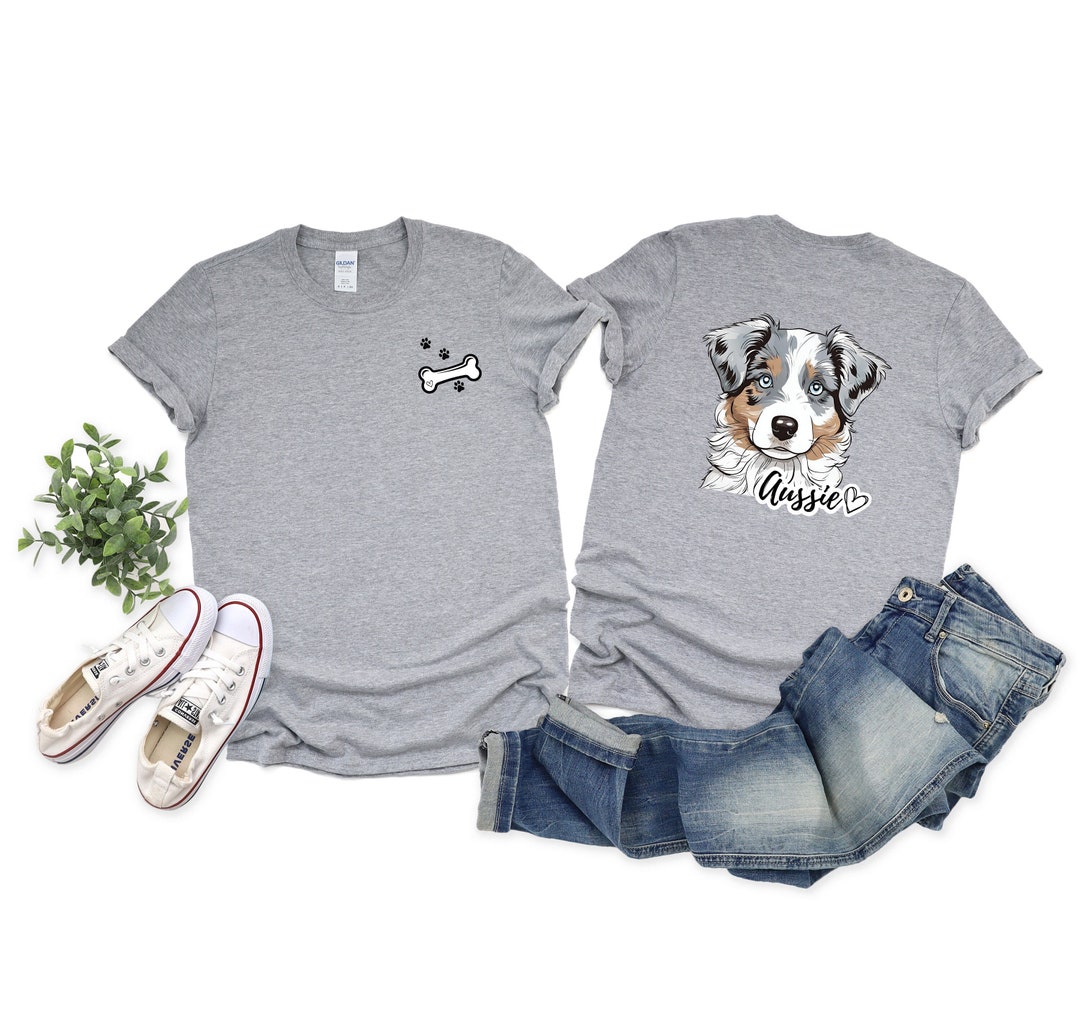 Blue Merle Australian Shepherd Tshirt Cute Aussie Shirt Australian ...